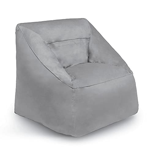 Delta Children Cozee Cube Chair, Kid Size (For Kids Up To 10 Years Old), Alloy