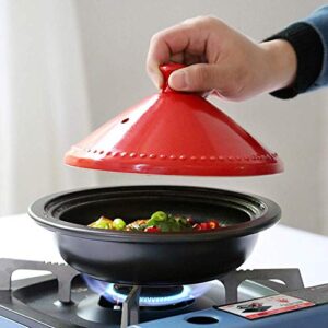 tagine pot, 17cm ceramic casserole, japanese style braised rice pot, open flame and high temperature resistance, household steamer stew pot, clay pot oven