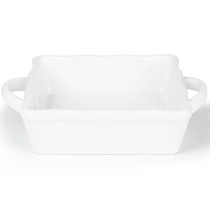 gdcz ceramic baking dish with double handle, baking dish casserole dishes, 8-inch (white)