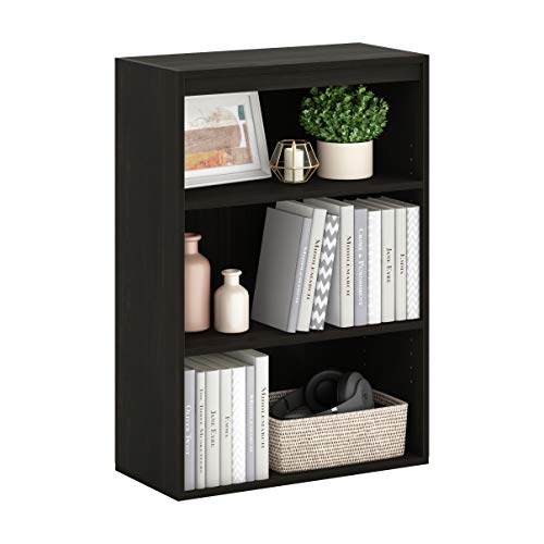 Furinno Pasir 3-Tier Open Shelf Bookcase, Dark Espresso