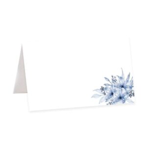 andaz press dusty blue florals table tent place cards for wedding party tables 56 pack 2 x 3.5 inches seat placement cards blank place cards for table settings name cards for bridal wedding food cards