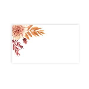 andaz press autumn dried florals place cards for wedding party tables, seating name place cards for holders, premium design, wedding decorations, 60 pack, 2 x 3.5 inches