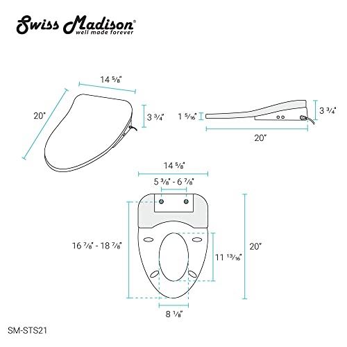 Swiss Madison Well Made Forever SM-STS21, Cascade Smart Toilet Seat Bidet , White