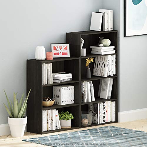 Furinno Pasir 3-Tier Open Shelf Bookcase, Dark Espresso