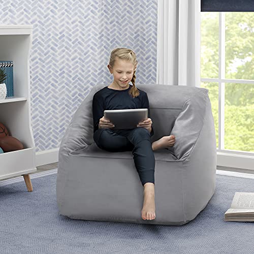 Delta Children Cozee Cube Chair, Kid Size (For Kids Up To 10 Years Old), Alloy