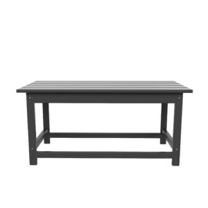 WestinTrends Malibu Outdoor Coffee Table, 35" x 17.5" All Weather Poly Lumber Patio Adirondack Coffee Table for Garden Lawn Porch Balcony, Gray