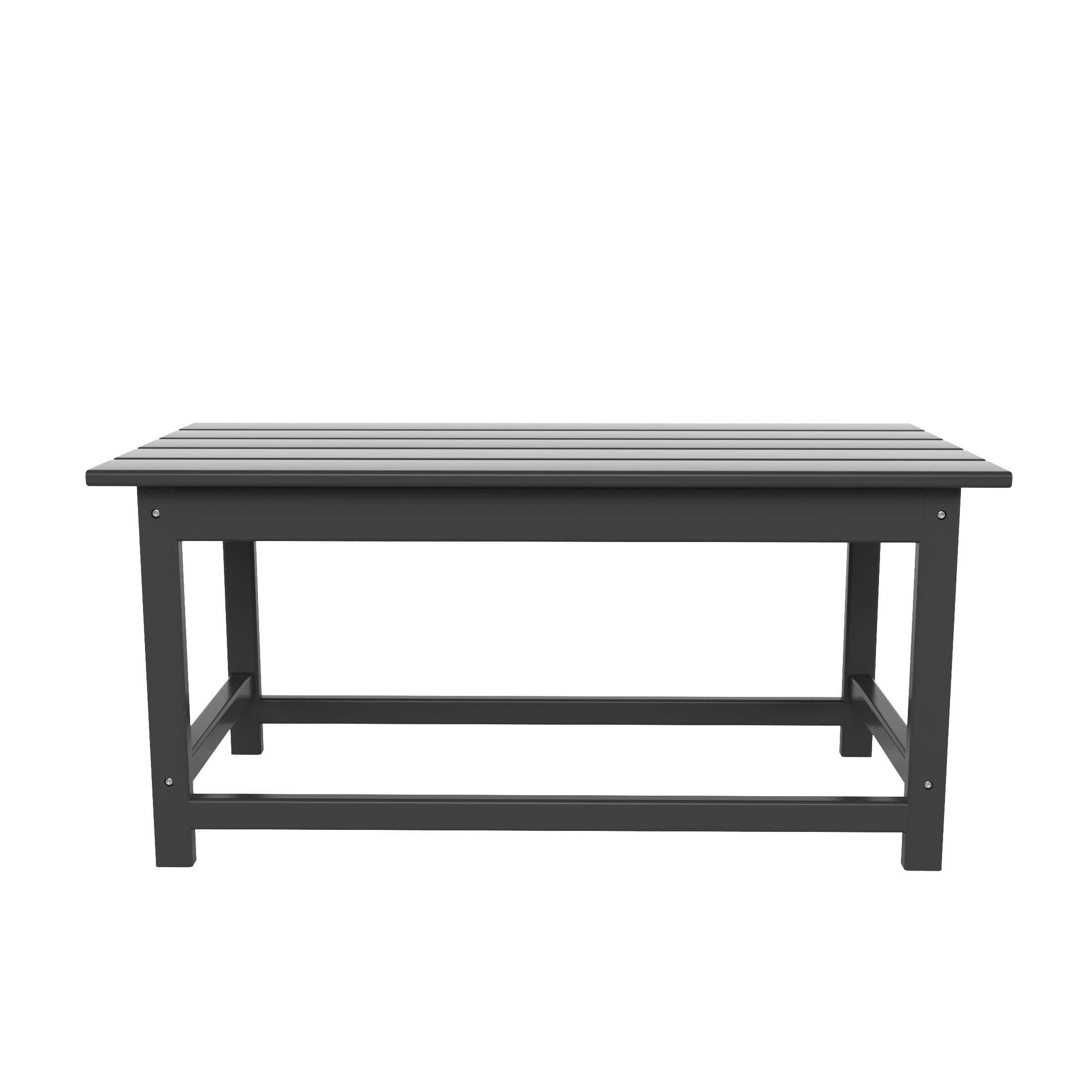 WestinTrends Malibu Outdoor Coffee Table, 35" x 17.5" All Weather Poly Lumber Patio Adirondack Coffee Table for Garden Lawn Porch Balcony, Gray