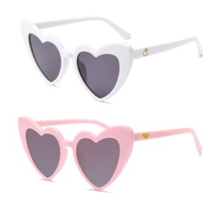 NewShun 10pcs Bachelorette Party Retro Heart Sunglasses, Bridal Shower Supplies Wedding Favor Bridesmaid Gifts - Pink