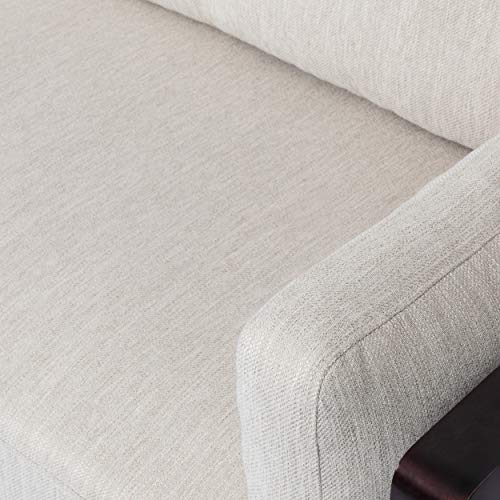 Christopher Knight Home Monture Upholstered 3 Seater Sofa - Beige/Dark Walnut