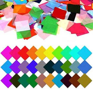 firstop 3000pcs 2in tissue paper squares, 30 assorted colors art rainbow tissue paper tissue mosaic squares for diy arts craft classroom activities