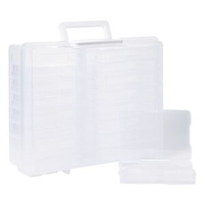 Clear Photo Storage Box, 1 Container for 4x6 Inch Pictures with 16 Inner Cases (17 Pieces)