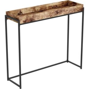 safdie & co. table 35l brown reclaimed wood sunken tray, 12d x 39.5w x 35.5h in