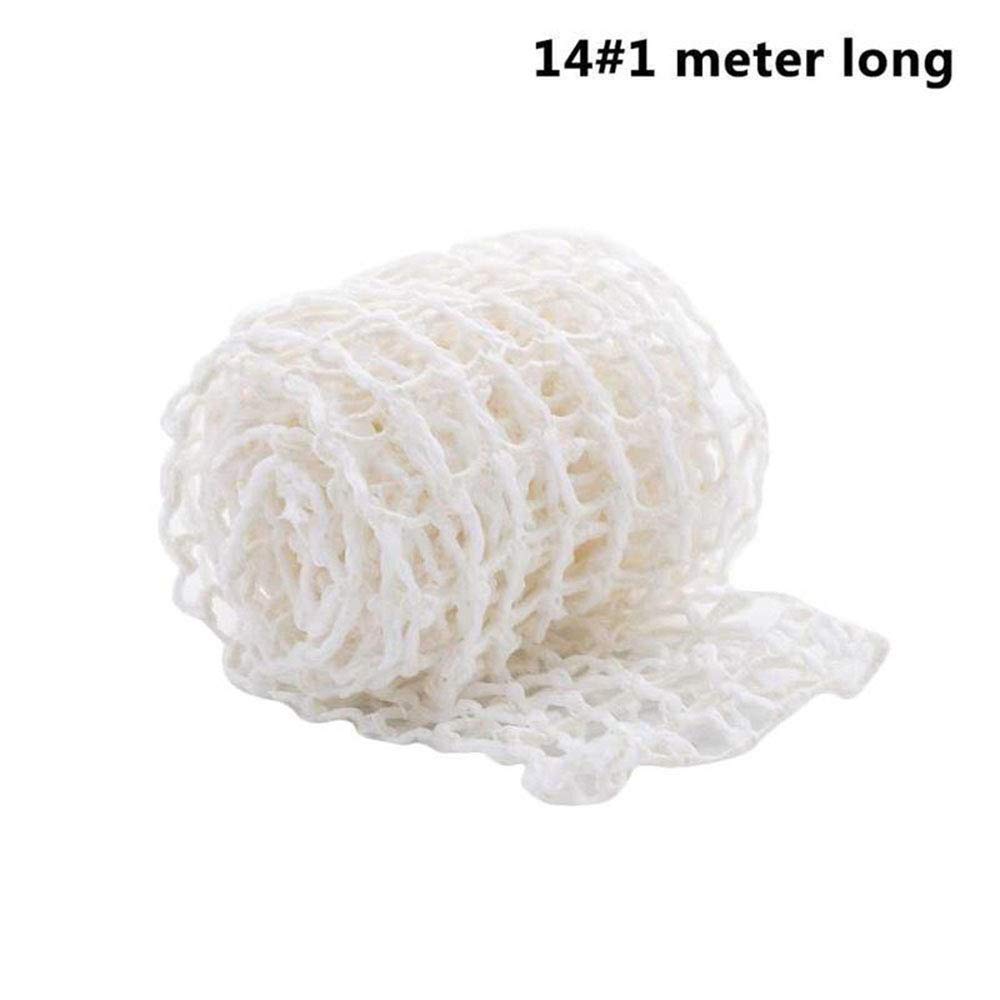 PZRT 3 Meters Meat Netting Roll Cotton Meat Net Ham Sausage Net Butcher's String Sausage Roll Hot Dog Sausage Casing Packaging Tools, 3 Sizes