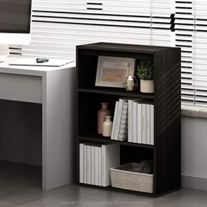 Furinno Pasir 3-Tier Open Shelf Bookcase, Dark Espresso