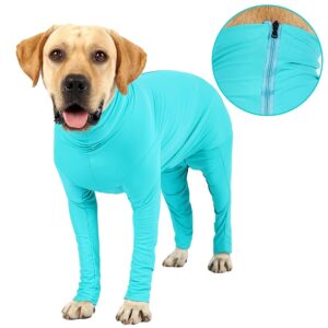 forthcan dog recovery suit anxiety calming shirt for dog e-collar alternative pet wounds protector medical surgical clothes prevent shedding hair jumpsuits suit for home, car, travel (xxxl, blue)