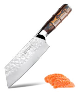 kitory kiritsuke chef knife 5.5", small japanese kitchen knives, hc german stainless steel, hammered finish blade, pakkawood handle cooking cutlery 2025 gifts for home&restaurant