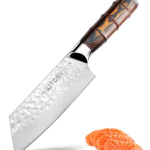 Kitory Kiritsuke Chef Knife 5.5", Small Japanese Kitchen Knives, HC German Stainless Steel, Hammered Finish Blade, Pakkawood Handle Cooking Cutlery 2025 Gifts for Home&Restaurant