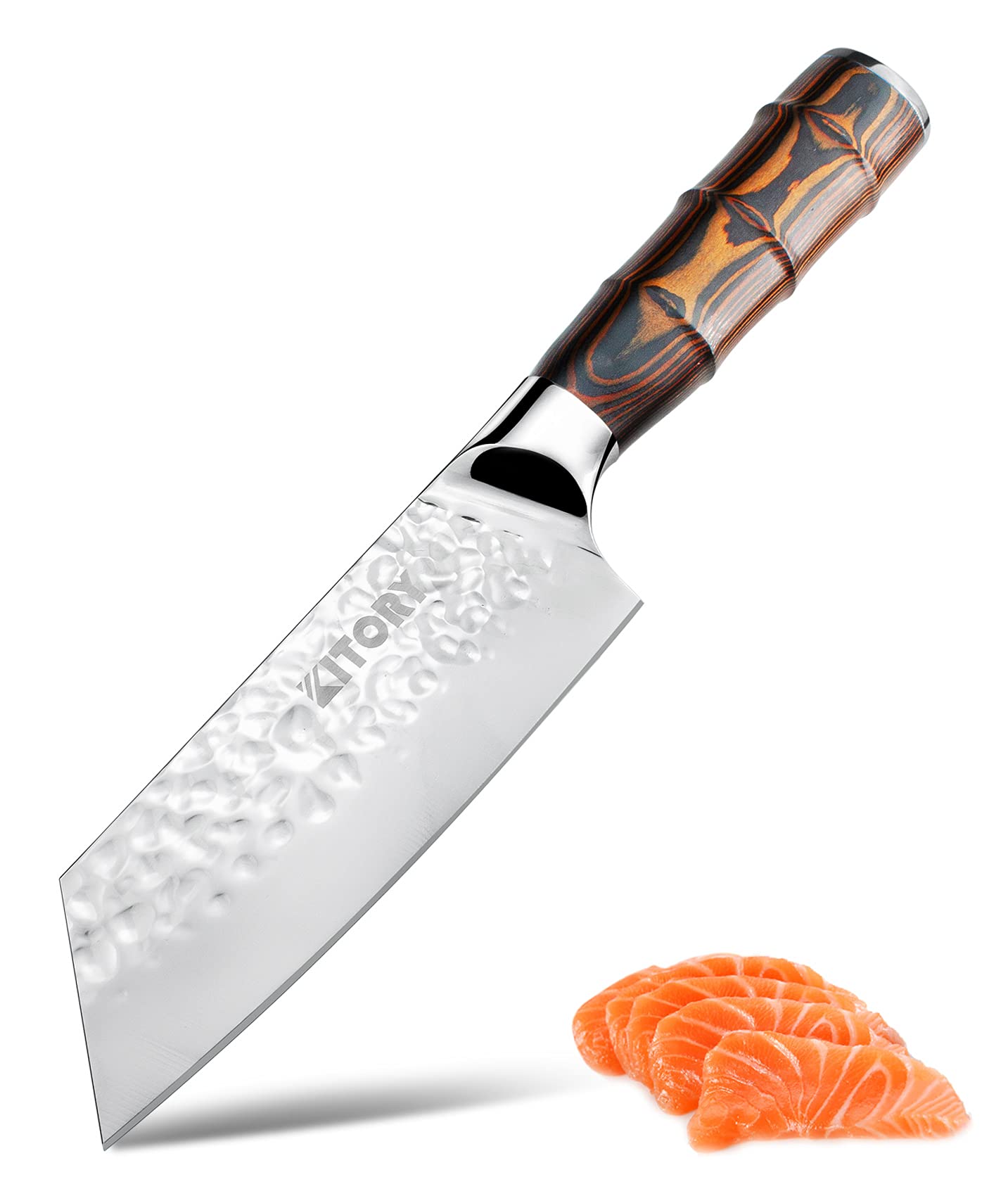 Kitory Kiritsuke Chef Knife 5.5", Small Japanese Kitchen Knives, HC German Stainless Steel, Hammered Finish Blade, Pakkawood Handle Cooking Cutlery 2025 Gifts for Home&Restaurant