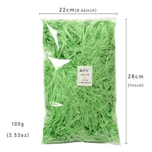 NC Basket Grass,Crinkle Cut Tissue Paper,Recyclable Craft Shred Confetti Raffia Paper Filler,For Easter Gift Box Wrapping Packing Filling,100g 3.53oz Party Decoration (green)