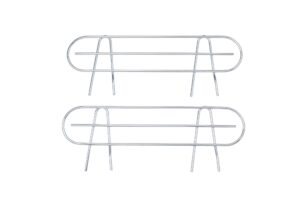 home storage space 11" length wire shelf side ledge, fits on 14" deep wire shelf, chrome color, 2-pack