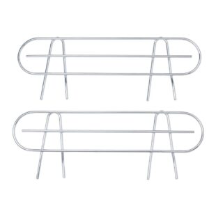 Home Storage Space 11" Length Wire Shelf Side Ledge, Fits On 14" Deep Wire Shelf, Chrome Color, 2-Pack