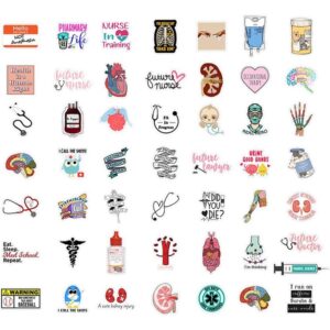 Medical Science Equipment Stickers| Doctor Nurse Stethoscope Waterproof Vinyl Stickers| Human Body Organ Anatomy Map Decals for Water Bottles Laptop Luggage Cup Computer Mobile Phone Skateboard