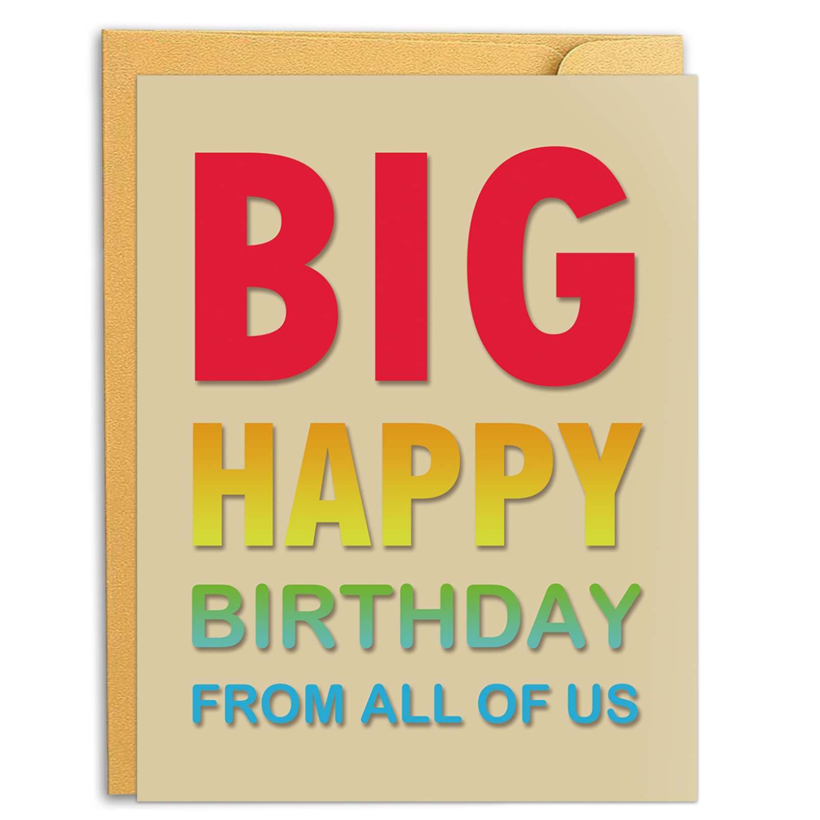 Ulbeelol Big Happy Birthday Card, Oversize Group Bday Greeting Card, Surprise Card for Family Members Office Boss Teacher Coworker from All of Us