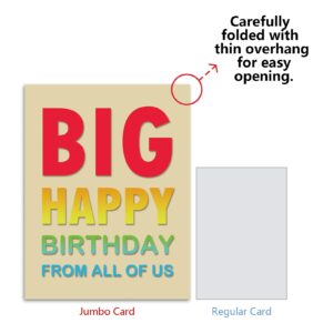 Ulbeelol Big Happy Birthday Card, Oversize Group Bday Greeting Card, Surprise Card for Family Members Office Boss Teacher Coworker from All of Us