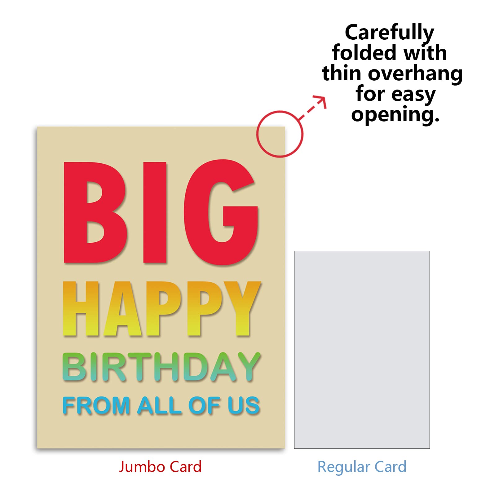 Ulbeelol Big Happy Birthday Card, Oversize Group Bday Greeting Card, Surprise Card for Family Members Office Boss Teacher Coworker from All of Us