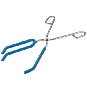 uxcell lab beaker tongs 3 prongs stainless steel 11.81-inch opens up to 215mm width blue 2pcs