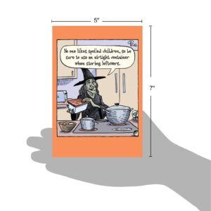 NobleWorks - 1 Funny Halloween Card with Envelope - Fun, Spooky, and Festive Notecard for Halloween - Spoiled Children C9475HWG