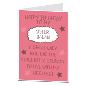 limalima funny birthday card for sister in law