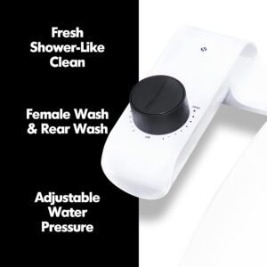 Modern Bidet Attachment for Toilet With Adjustable Water Pressure And Female-Friendly Wash and Rear Wash - Fresh Water Sprayer Bidet - Self-Cleaning and Non-Electric - Easy to Install & BPA Free