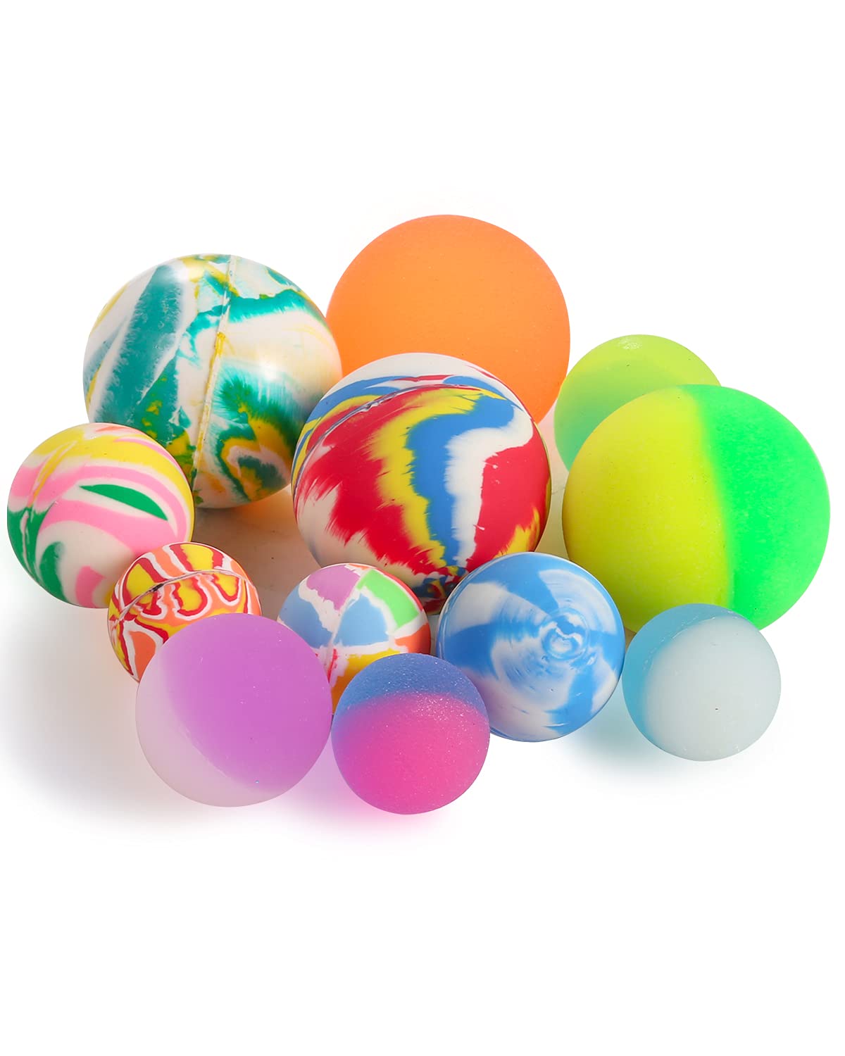 Pllieay 12PCS Bouncy Balls 3 Sizes Mixed Color, Bouncing Balls and Bouncy Balls for Kids Birthday Goodie Bag fillers