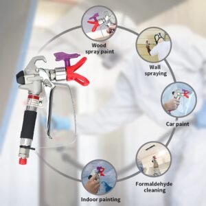 Airless Paint Spray Gun Sprayer High Pressure 3600 PSI 517 Nozzle Tip Swivel Joint for Sprayer