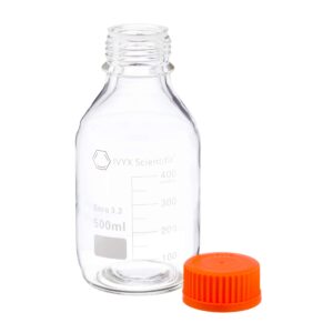 IVYX Scientific Round Media Storage Bottle, Borosilicate Glass, with GL45 Screw Cap (One Bottle 10000mL / 10L)