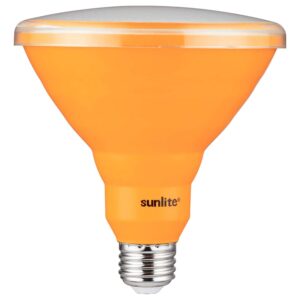 sunlite 81479 led par38 colored recessed light bulb, 15 watt (75w equivalent), medium (e26) base, floodlight, etl listed, amber, 1 pack