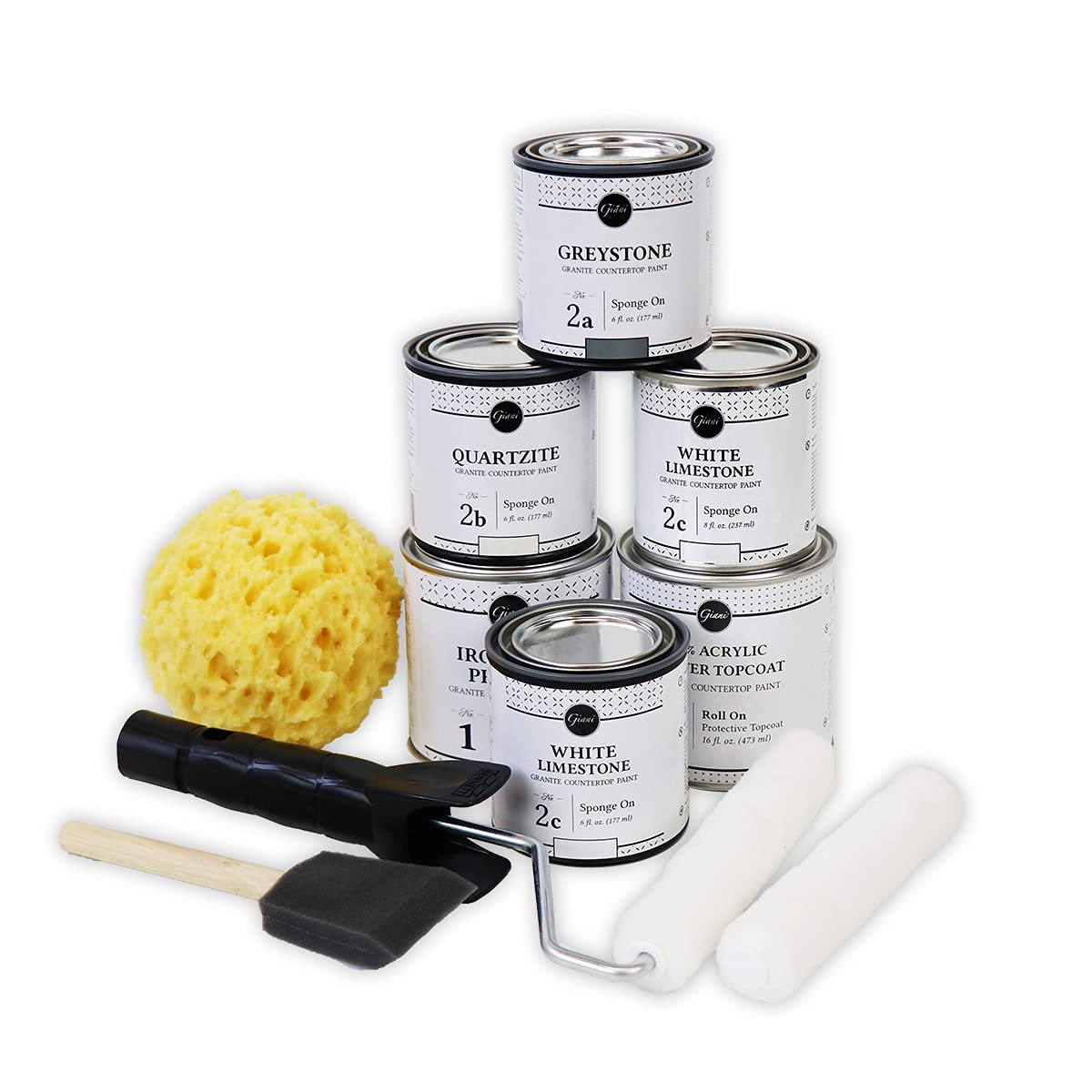 Giani Granite Countertop Paint Kit 2.0-100% Acrylic (White Diamond)