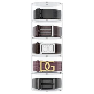 niubee belt organizer, acrylic 5 layers belt case storage holder and display for accessories like jewelry,watch,bracelets