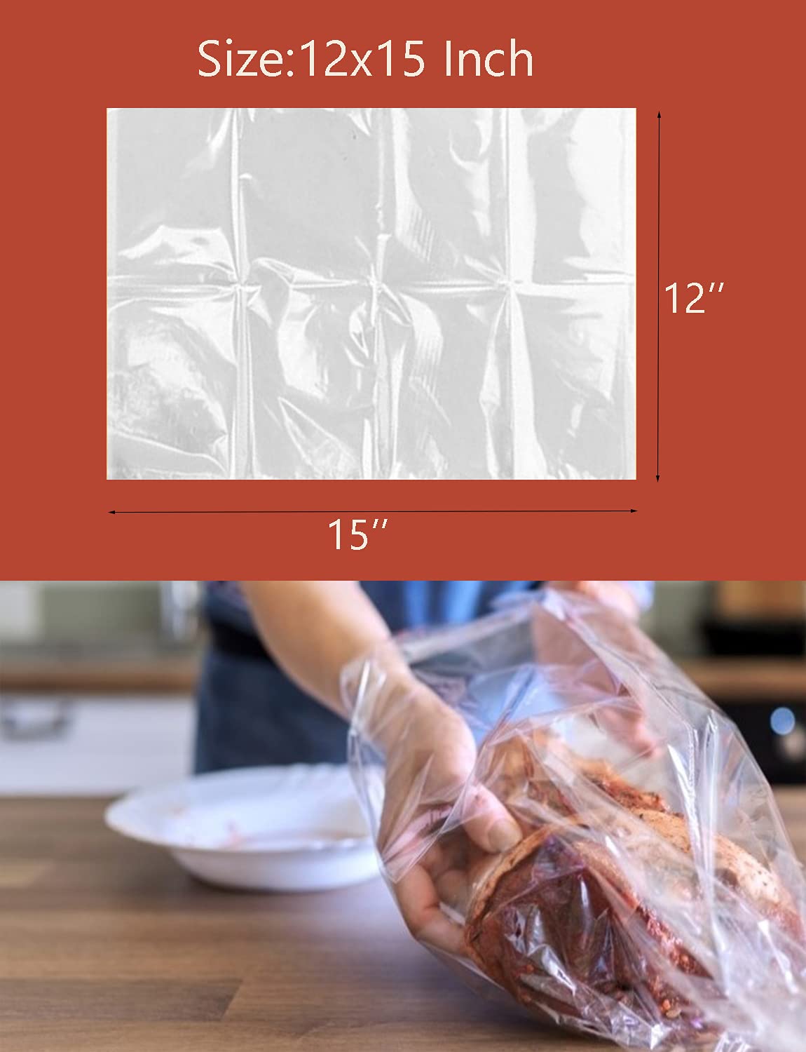 30Counts Cooking Roasting Bags Suitable Size (12 x 15 Inch) Oven for Chicken Meat Fish and Vegetable, PACK Counts