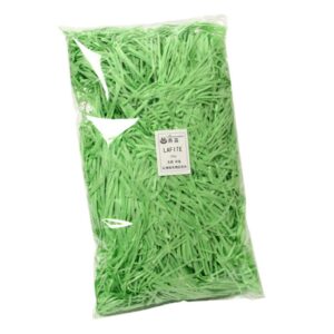 nc basket grass,crinkle cut tissue paper,recyclable craft shred confetti raffia paper filler,for easter gift box wrapping packing filling,100g 3.53oz party decoration (green)