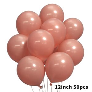 Dusty Pink Balloons 12 Inch 50 Pack Rose Pink Balloon for Sweet 16 Birthday Engagement Wedding Bridal Baby Shower Graduation Birthday Party Decorations