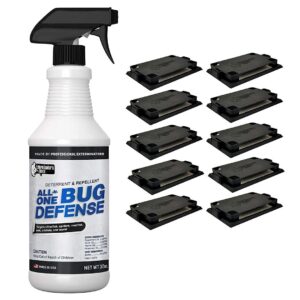 exterminators choice all-in-one bug spray and peel and stick glue traps | 32 ounce and 10 traps | natural, non-toxic formula | safe around kids & pets