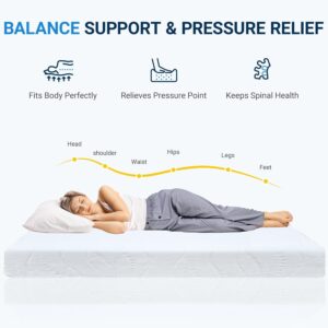 Irvine Home Collection Full Size 8-Inch, Cooling Gel Memory Foam Mattress, Medium Firm Feel, Breathable, Cool Sleep and Pressure Relief, CertiPUR-US Certified, Temperature Balanced