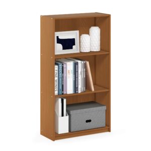 Furinno Basic 3-Tier Bookcase/Bookshelf/Storage Shelves, Natural Oak