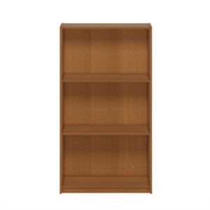 Furinno Basic 3-Tier Bookcase/Bookshelf/Storage Shelves, Natural Oak