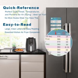 Air Fryer Magnetic Cheat Sheet Set, Airfryer Accessory Magnet Cooking Times, Air Fryer Accessories Cookbook Quick Reference Guide for Cooking and Frying, FlyingLeaves