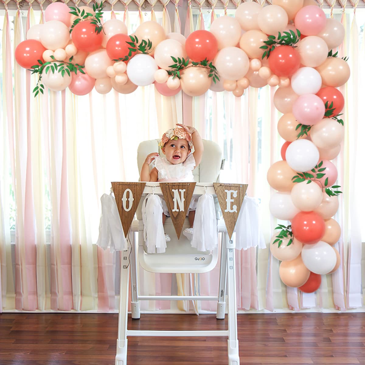 Peach Balloon Arch Garland Kit, Peach Coral red Champagne and white balloon for Peach Birthday Baby Shower Bridal Shower Wedding Decorations