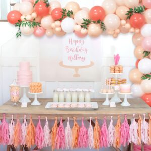 Peach Balloon Arch Garland Kit, Peach Coral red Champagne and white balloon for Peach Birthday Baby Shower Bridal Shower Wedding Decorations