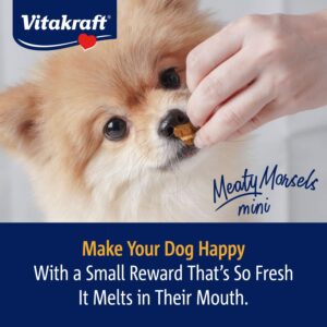 Vitakraft Meaty Morsels Mini Treats for Dogs - Chicken with Sweet Potatoes - Super Soft Dog Treats for Training - Two Layers of Gently Oven-Baked Meaty Goodness - Multi Pack of 4